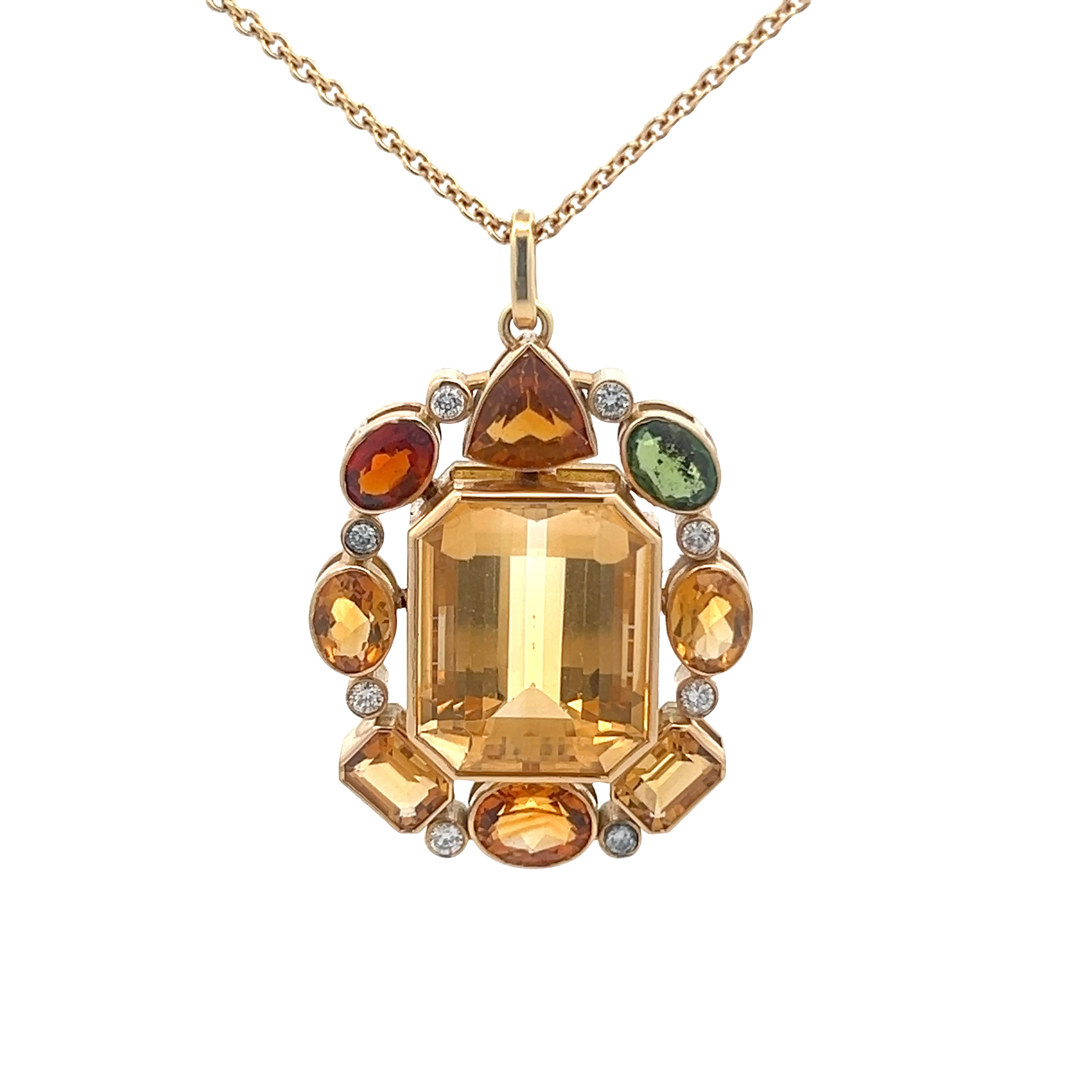 Multi Color Stone Pendant – Yanina-Co Jewelry