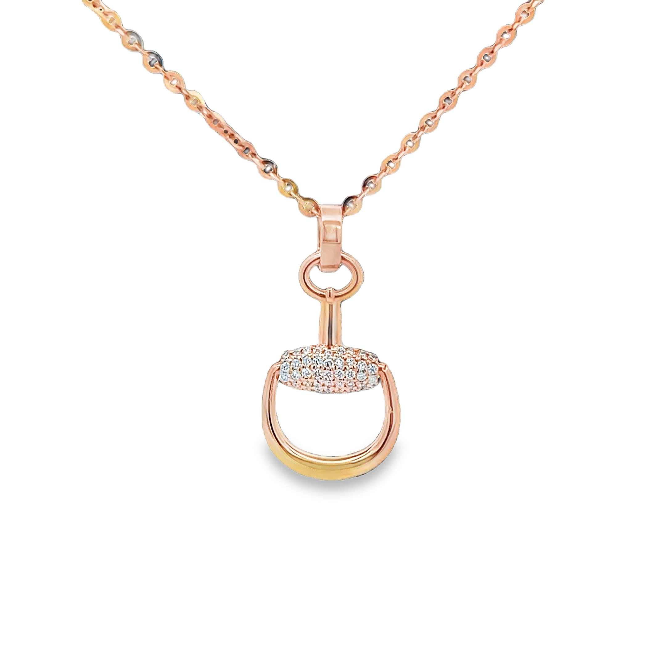 Gold Horse Bit Diamond Charm Necklace – Yanina-Co Jewelry