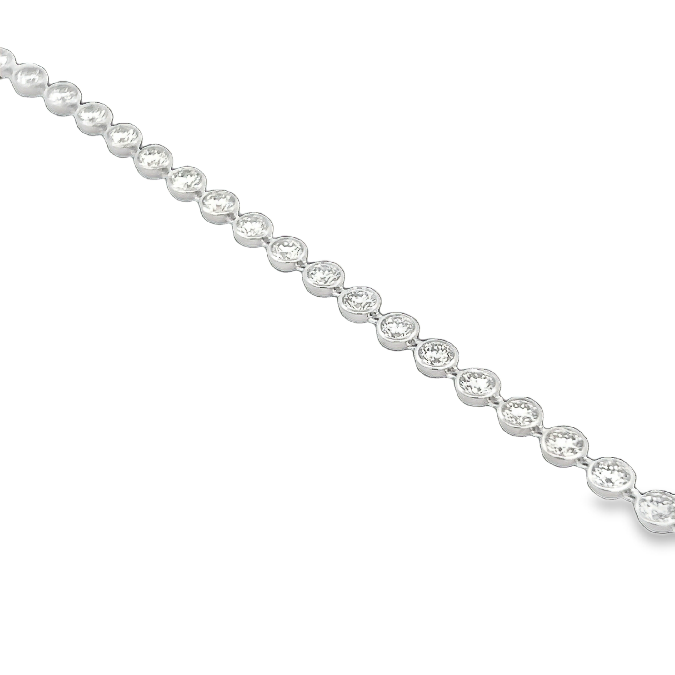Bezeled White Diamond Tennis Bracelet – Yanina-Co Jewelry